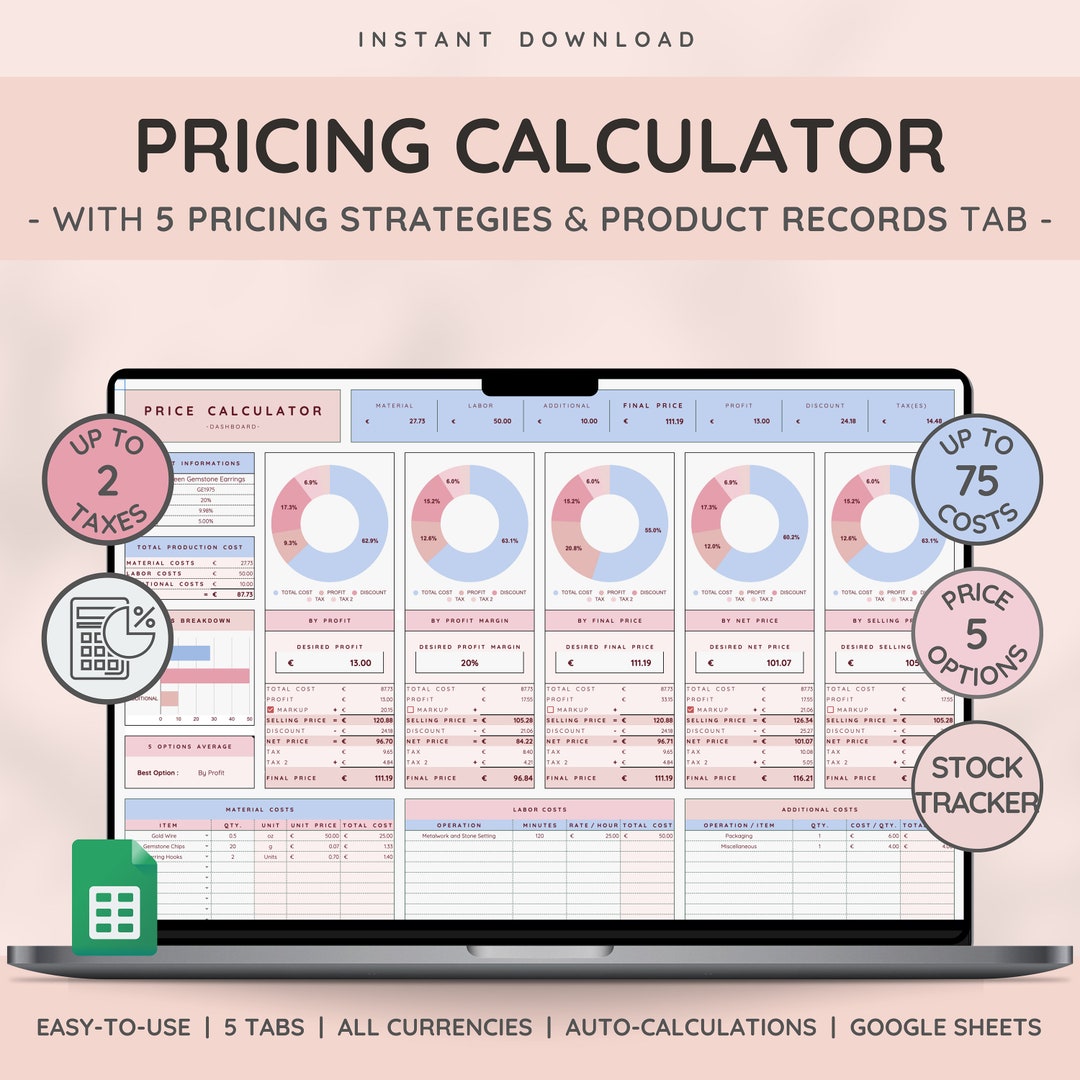 Price & Profit Calculator for Small Businesses With 5 Pricing ...