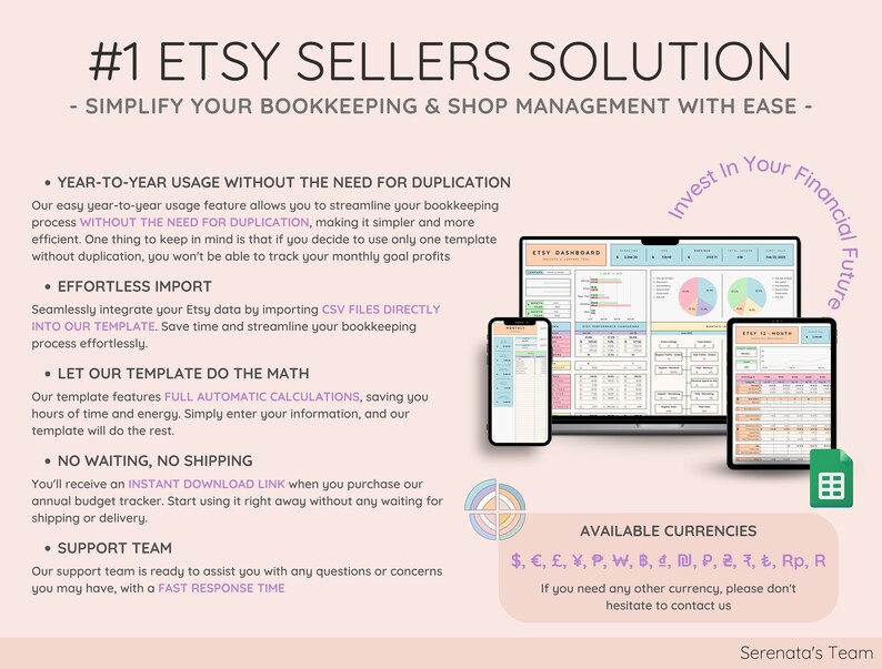 Etsy Bookkeeping Template for Etsy Sellers Etsy Accounting Spreadsheet ...