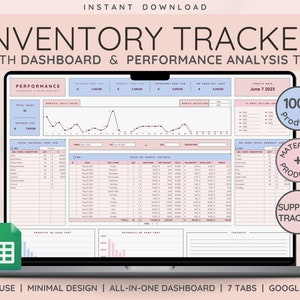 Product & Materials Inventory Template for Tracking and - Etsy