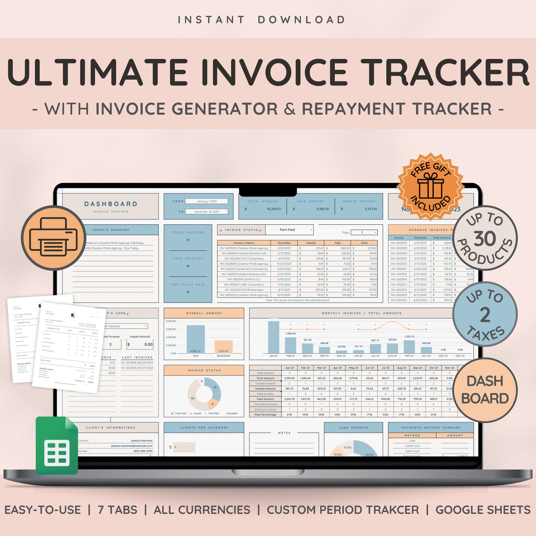 Invoice Tracker & Payment Manager With Invoice Generator Invoice ...