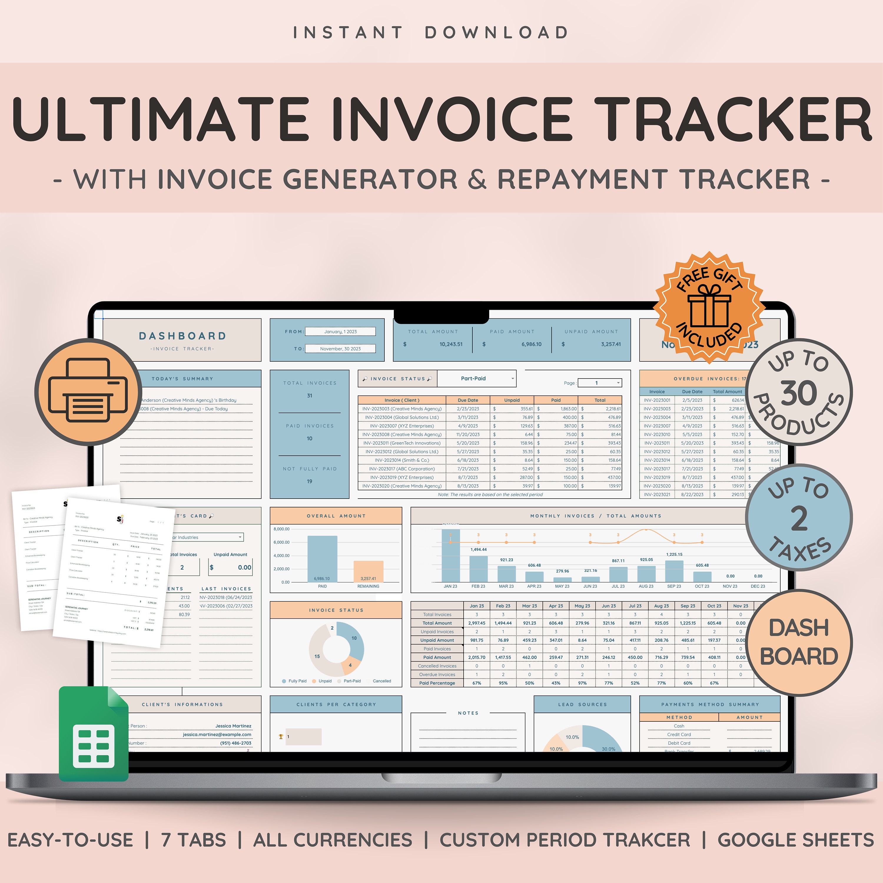 Invoice Tracker & Payment Manager With Invoice Generator Invoice ...
