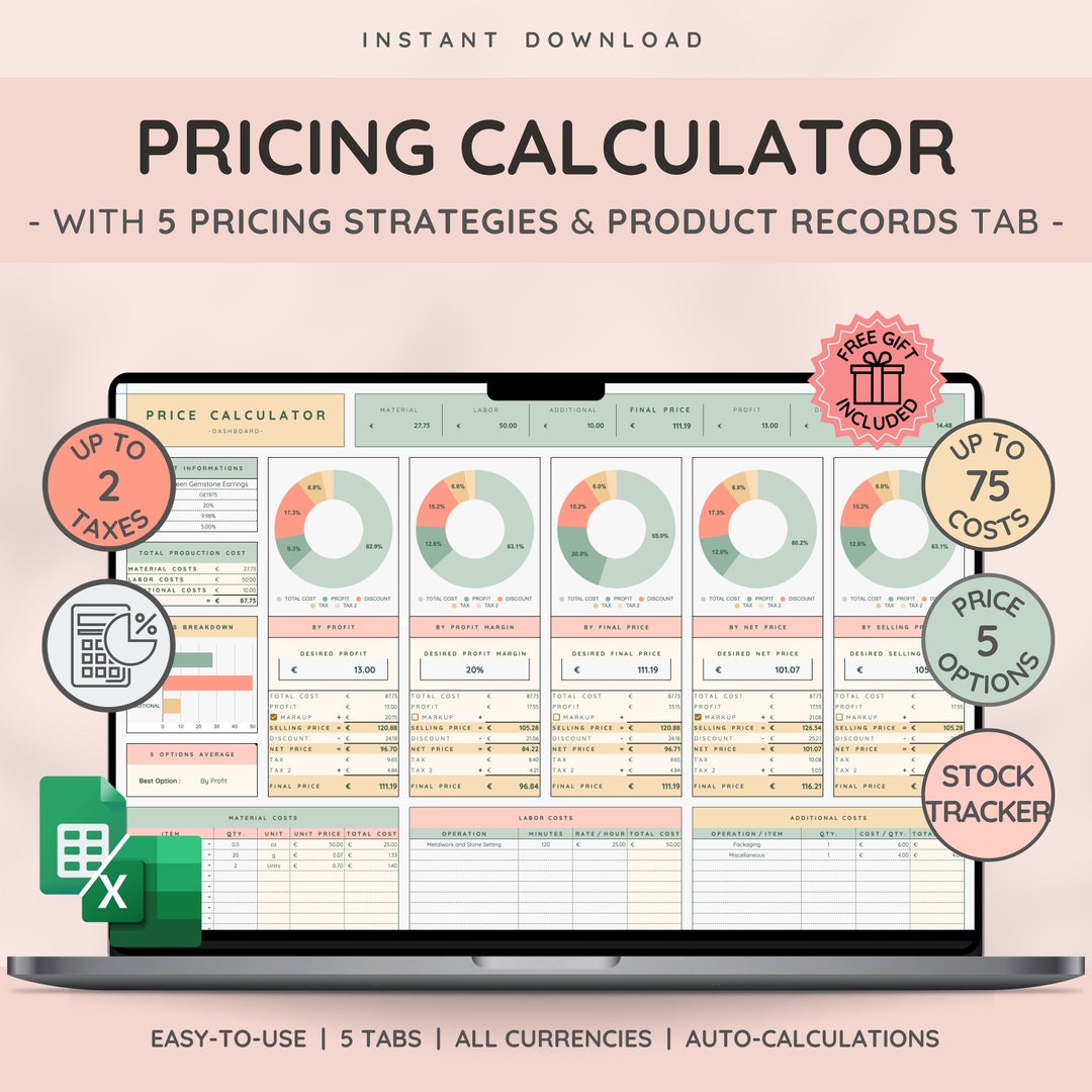 Price & Profit Calculator for Small Businesses With 5 Pricing ...