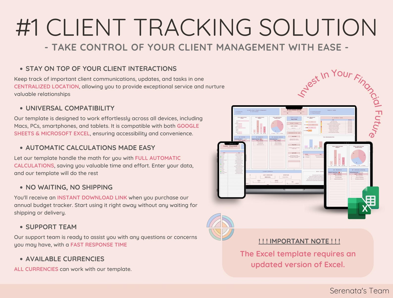 Client & Task Tracker Business Planner Spreadsheet | Communication Log ...