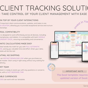 Client Tracker & Management for Small Businesses | CRM Tracker W/ Task ...