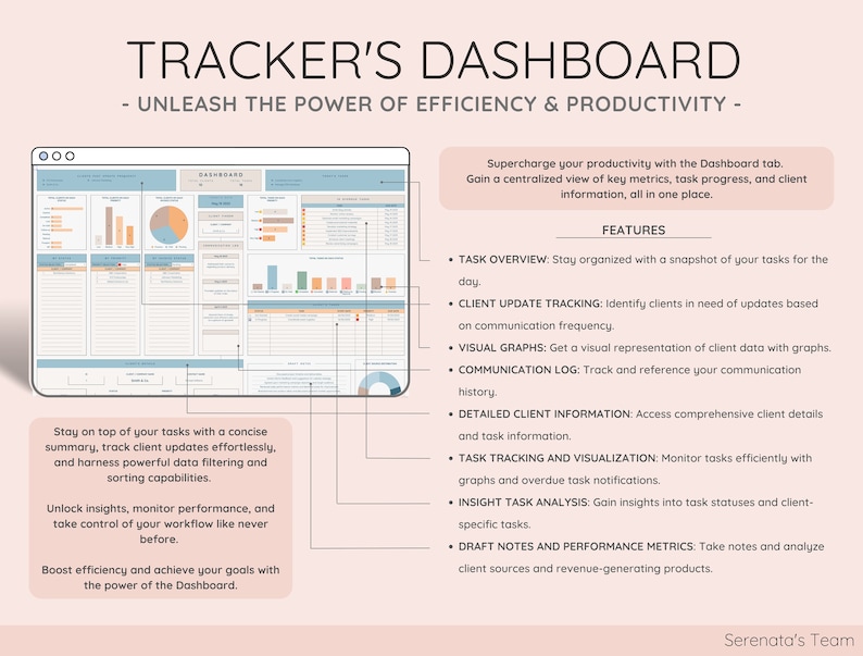 Client & Task Tracker Small Business Spreadsheet Template for - Etsy