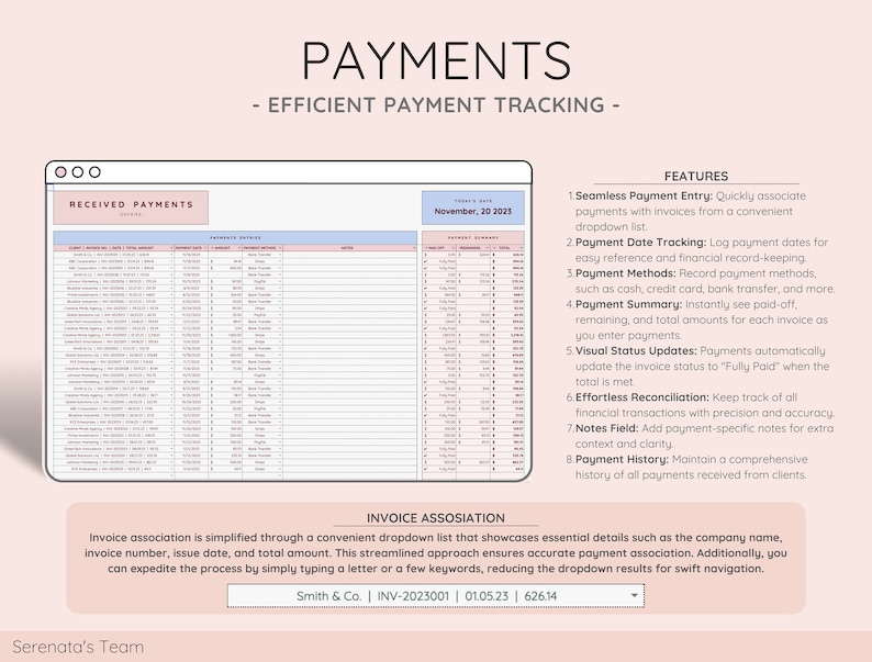 Small Business Invoice Template Google Sheets Excel Payment Tracker ...