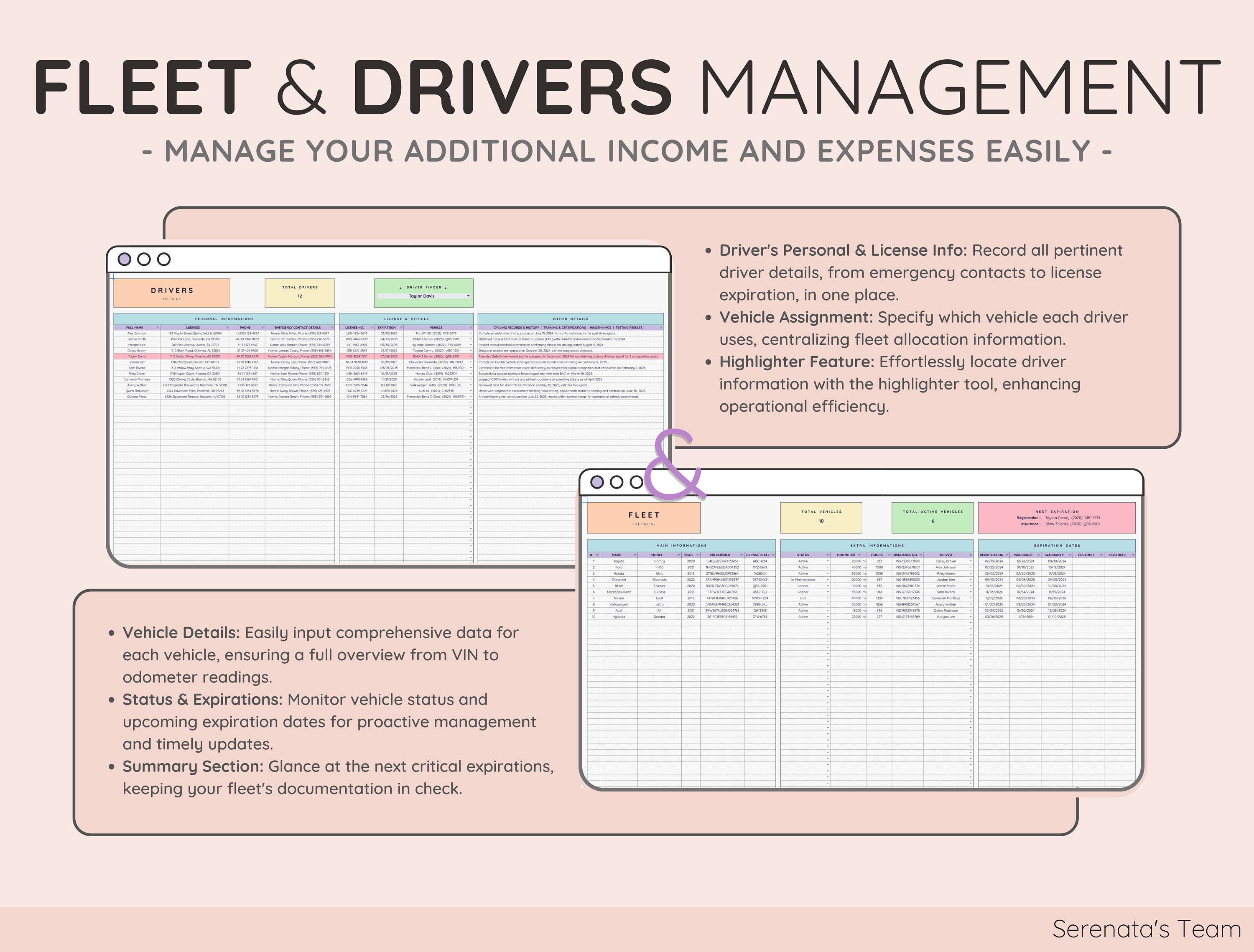 Vehicle & Mileage Tracker Log With Expenses, Fuel, Maintenance Tracker ...