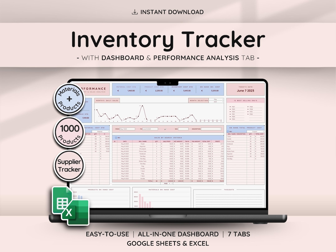 Inventory Tracker Spreadsheet Google Sheets Excel Stock Management ...