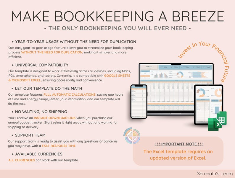 Business Bookkeeping Template Google Sheets Excel Sales Tracker Tax ...