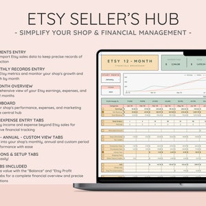 Etsy Bookkeeping Template for Etsy Sellers | Etsy Accounting Spreadsheet With Profit and Loss ...