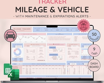 Vehicle & Mileage Tracker Log With Expenses, Fuel, Maintenance Tracker ...