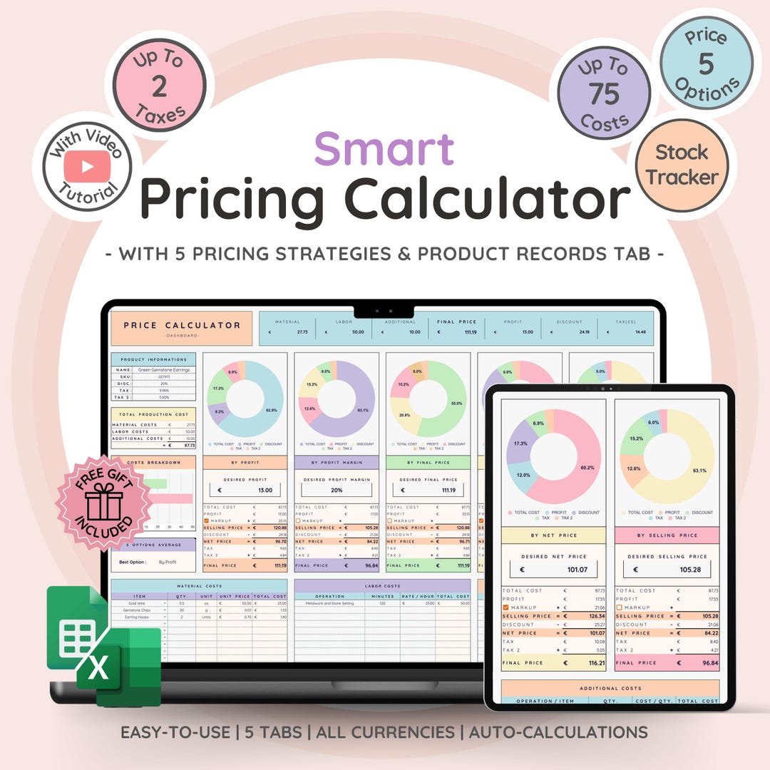 Price & Profit Calculator for Small Businesses With 5 Pricing ...