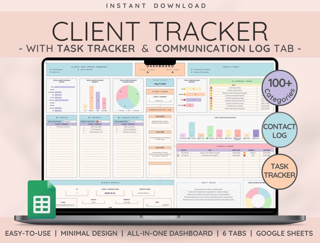 Client Tracker & Management for Small Businesses CRM Tracker - Etsy