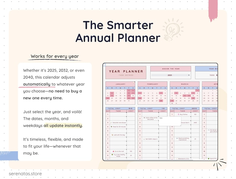 Yearly Planner Template Google Sheets Excel Annual Task Tracker Monthly ...