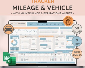Vehicle & Mileage Tracker Log With Expenses, Fuel, Maintenance Tracker ...