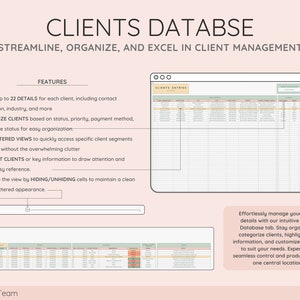 Client Tracker & Management Spreadsheet for Small Businesses W/ Task ...