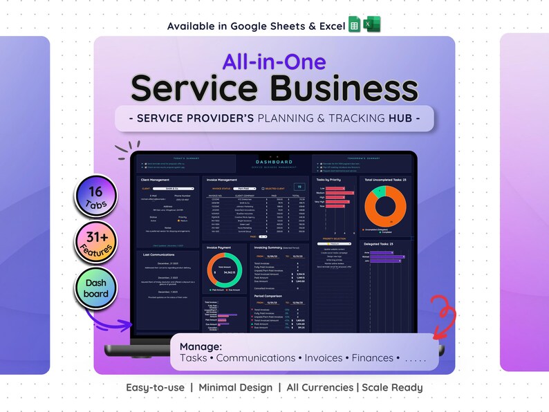 Bookkeeping Dashboard Google Sheets Excel Small Business Expense Income ...