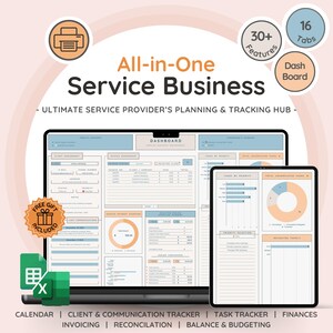 Small Business CRM Dashboard Bookkeeping Tracker W/ Task & Invoice ...
