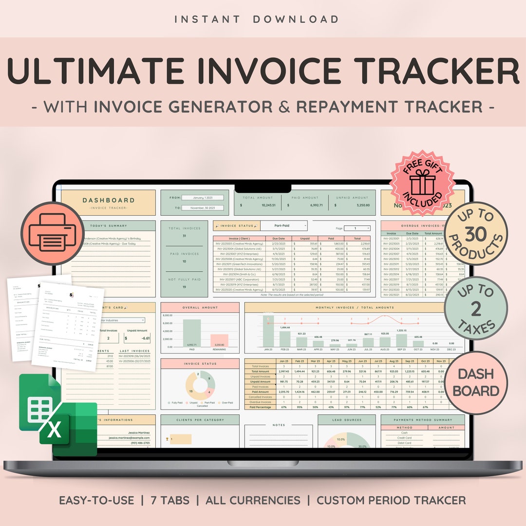 Invoice Tracker & Payment Manager With Invoice Generator Invoice ...