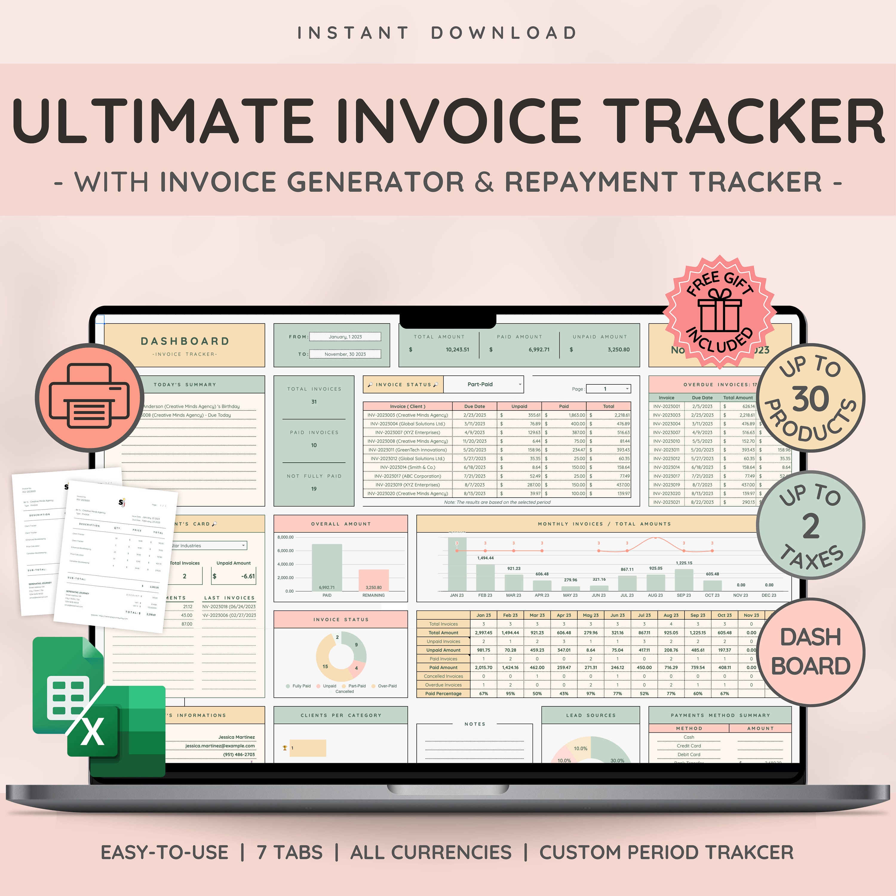Invoice Tracker & Payment Manager With Invoice Generator Invoice ...