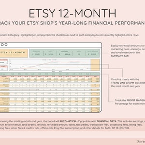 Etsy Bookkeeping Template for Etsy Sellers | Etsy Accounting ...
