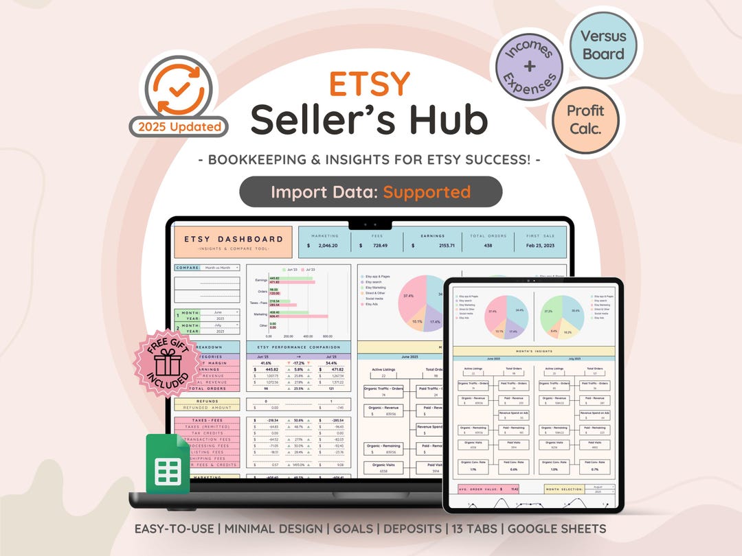 Etsy Bookkeeping Template For Etsy Sellers Etsy Accounting