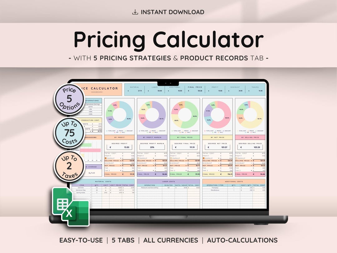 Price & Profit Calculator for Small Businesses With 5 Pricing ...