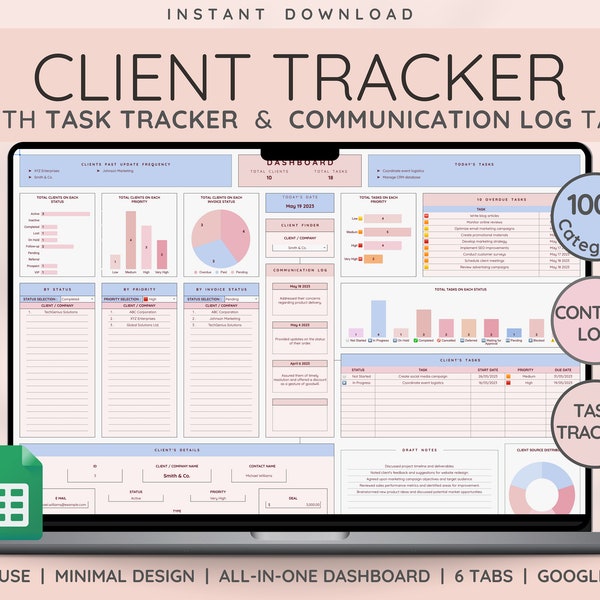 Client Tracking Google Sheets - Etsy