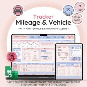 Vehicle & Mileage Tracker Log With Expenses, Fuel, Maintenance Tracker ...