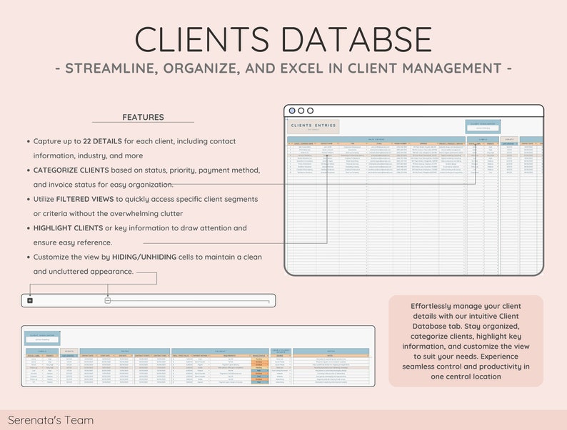 Client & Task Tracker Small Business Spreadsheet Template for - Etsy