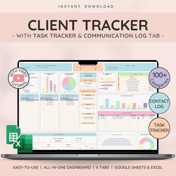 Kanban Board Excel Template Task Tracker Project Management Gantt Chart ...