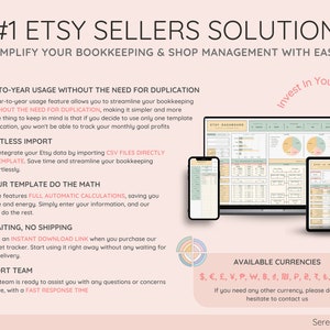 Etsy Bookkeeping Template for Etsy Sellers Etsy Accounting Spreadsheet ...