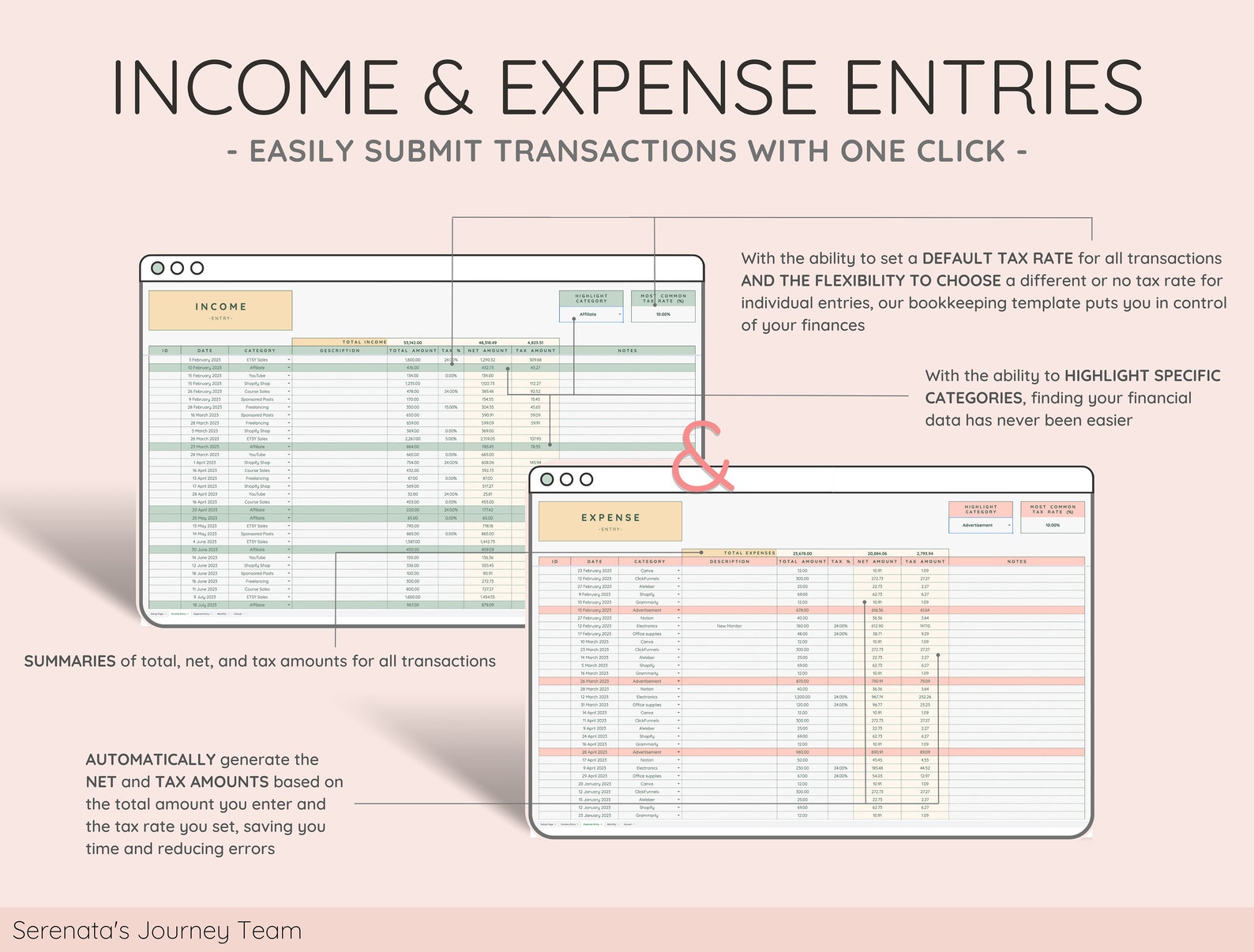 Small Business Bookkeeping Template: Easy Income and Expense Tracking ...