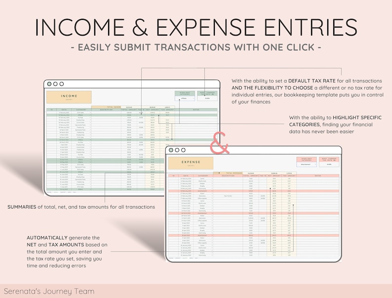 Small Business Bookkeeping Template: Easy Income and Expense - Etsy
