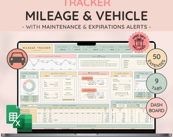 Vehicle & Mileage Tracker Log With Expenses, Fuel, Maintenance Tracker ...