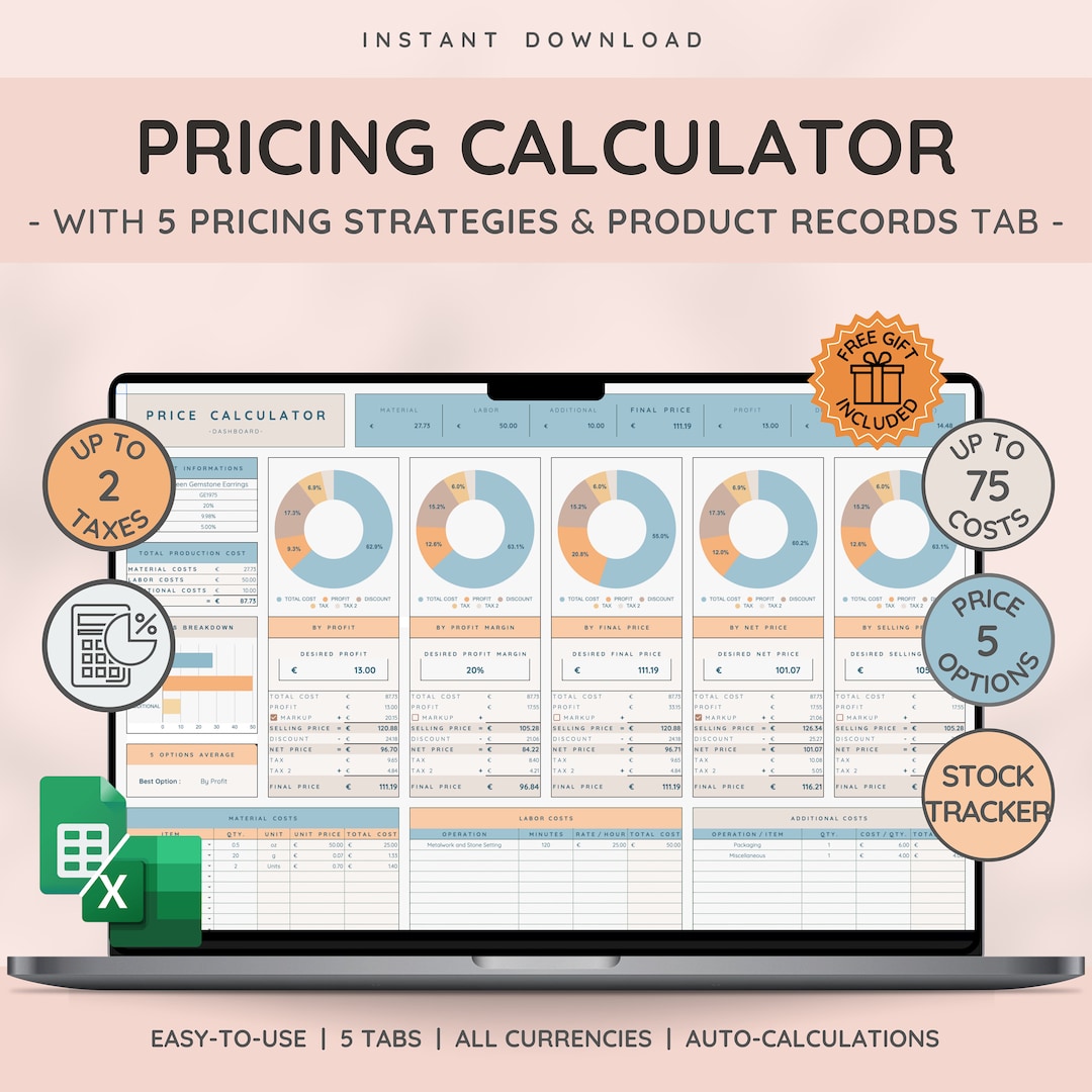Price & Profit Calculator for Small Businesses With 5 Pricing ...
