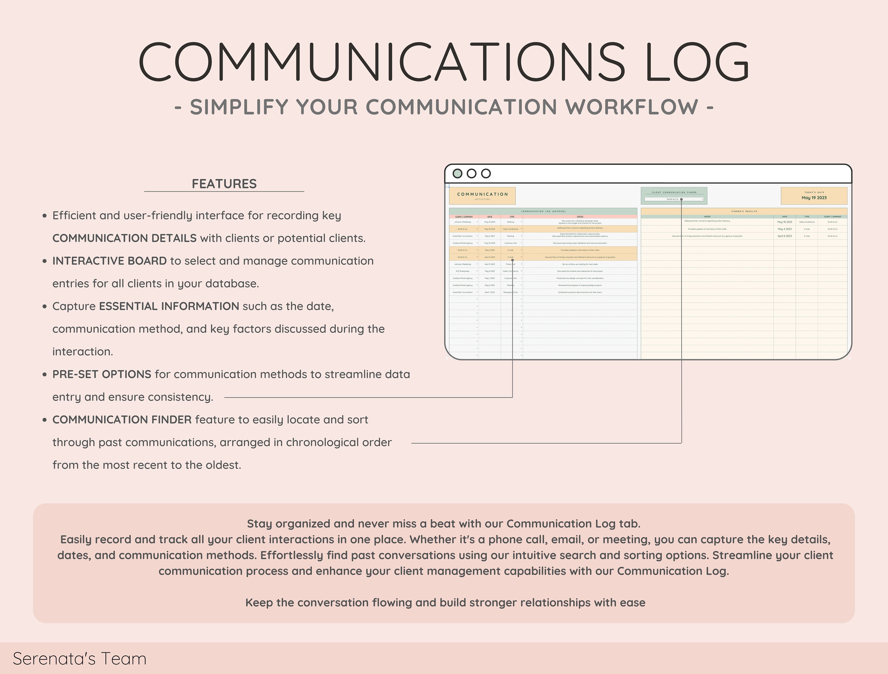 Client Tracker & Management Spreadsheet for Small Businesses W/ Task ...