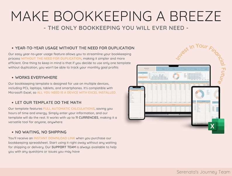 Excel Bookkeeping Template for Small Businesses | Easy Bookkeeping ...