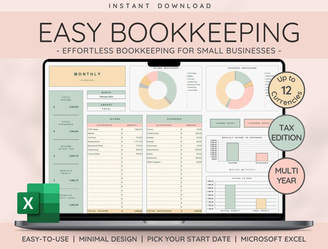 Small Business Bookkeeping Template Excel Bookkeeping Business ... Small Business Bookkeeping Template Excel Bookkeeping Business ...