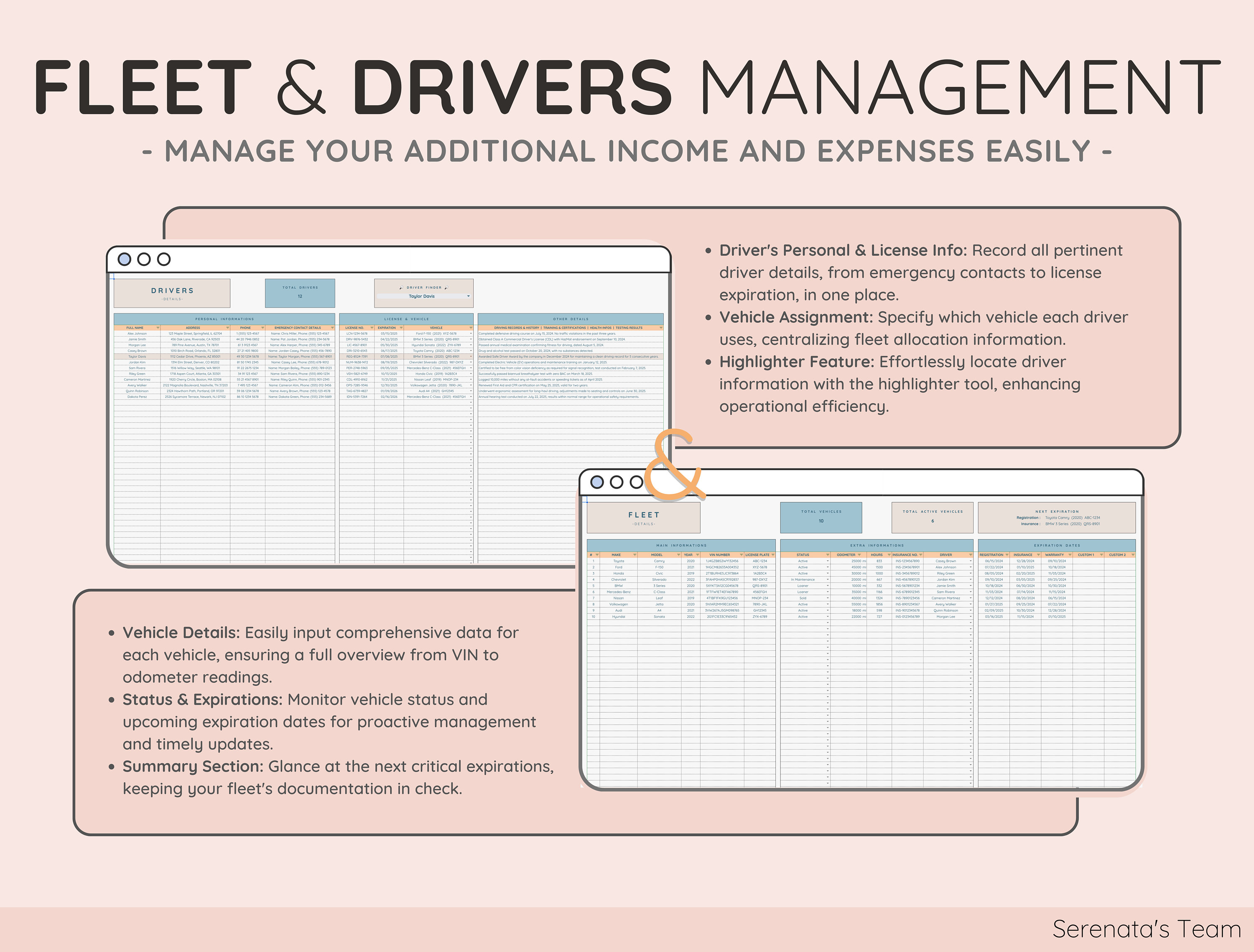 Vehicle & Mileage Tracker Log With Expenses, Fuel, Maintenance Tracker ...