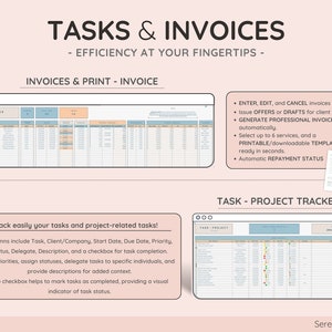 Small Business CRM Dashboard Bookkeeping Tracker W/ Task & Invoice ...