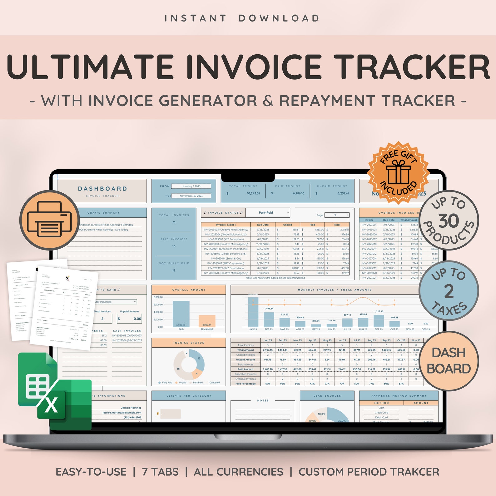 Invoice Tracker & Payment Manager With Invoice Generator Invoice ...