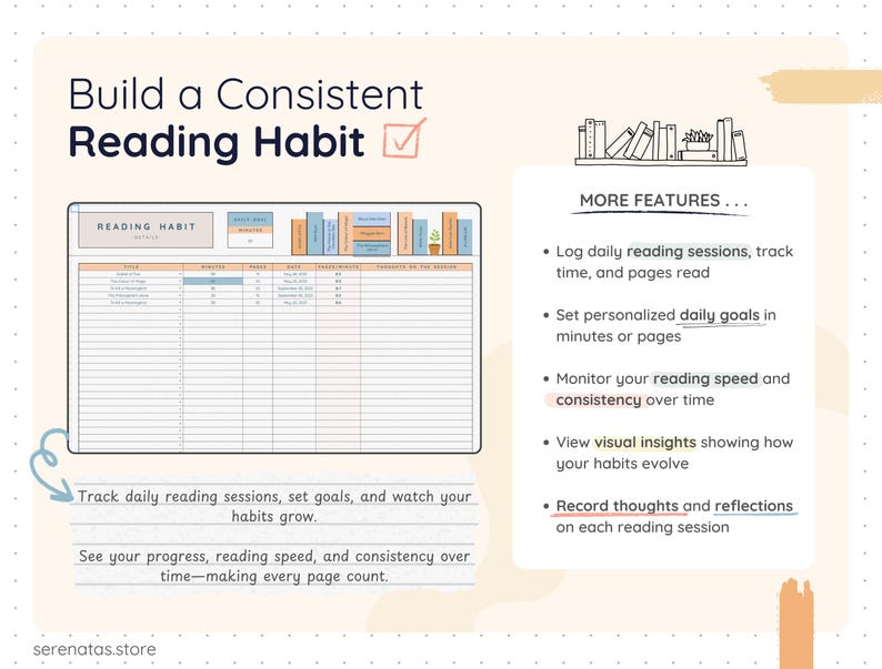 Book Tracker for Google Sheets & Excel – Reading Journal Log ...