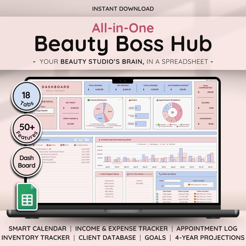 Google Sheets Hair Salon - Etsy