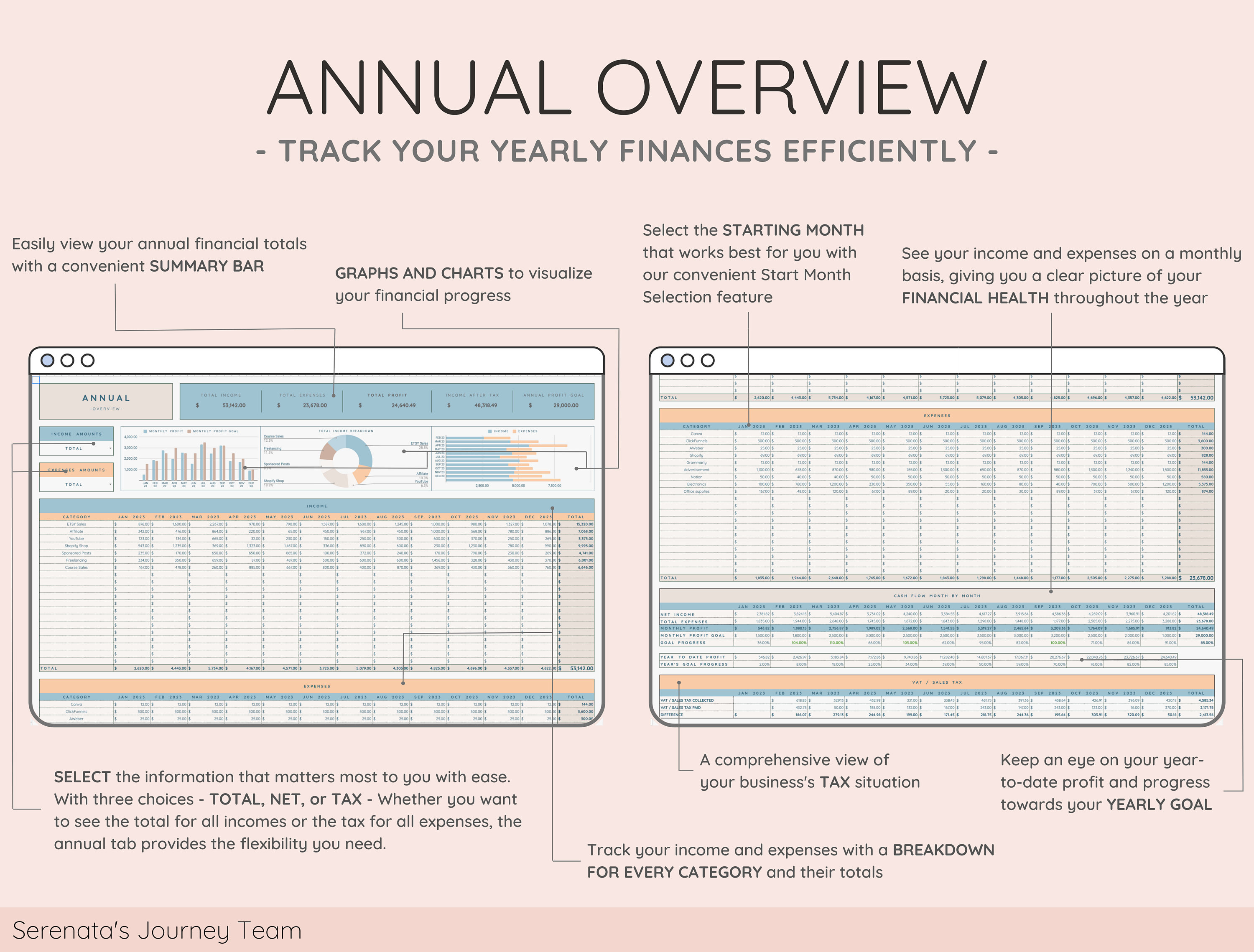 Bookkeeping Template for Business Accounting | Sales Tracker | Tax ...