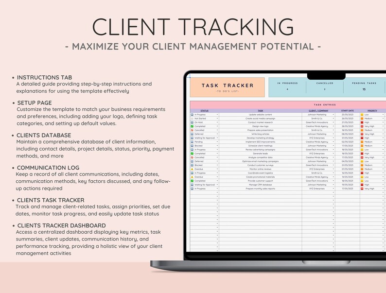 Client Tracker & Management for Small Businesses CRM Tracker - Etsy Canada
