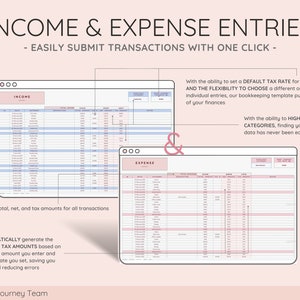 Easy Bookkeeping Spreadsheet for Small Business | Income and Expense ...
