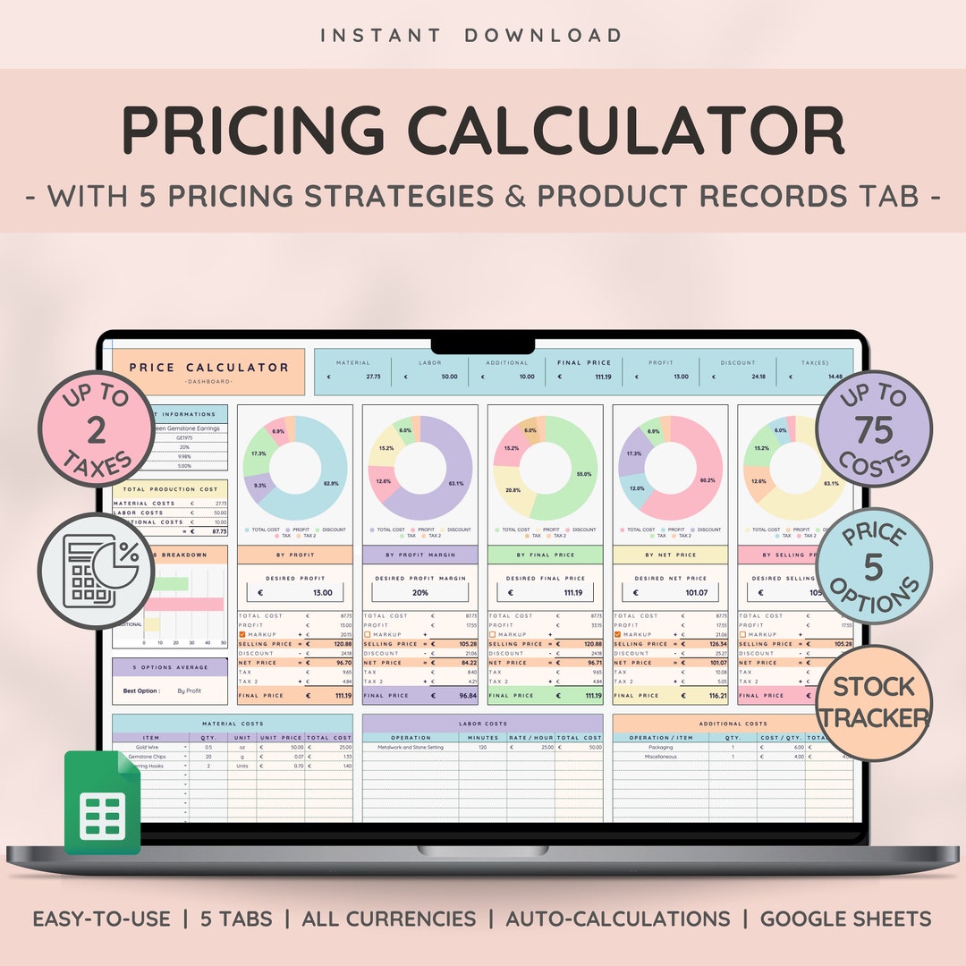 Price & Profit Calculator for Small Businesses With 5 Pricing ...
