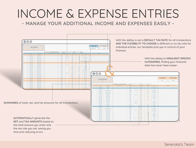 Etsy Bookkeeping Template for Etsy Sellers | Etsy Accounting ...
