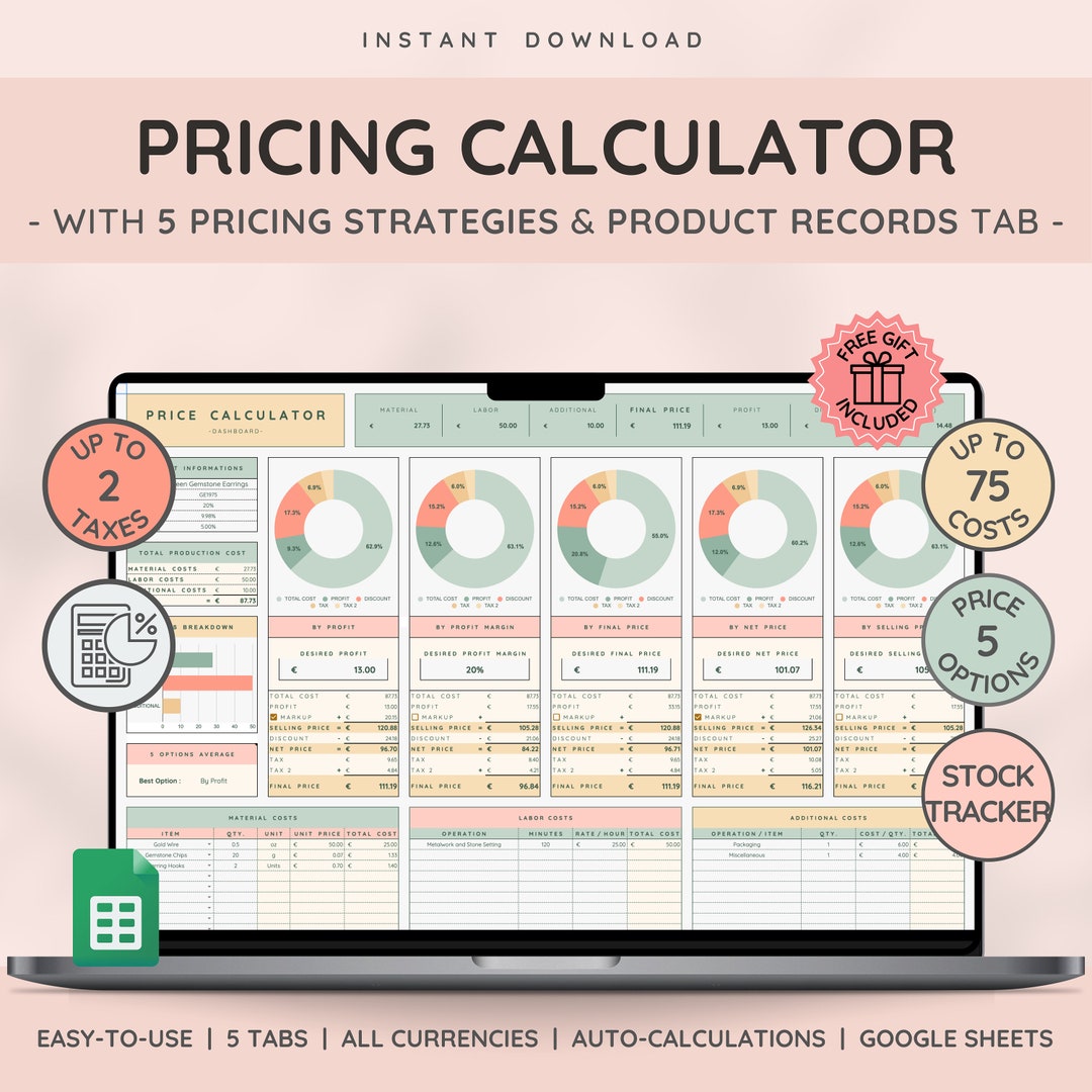 Price & Profit Calculator for Small Businesses With 5 Pricing ...